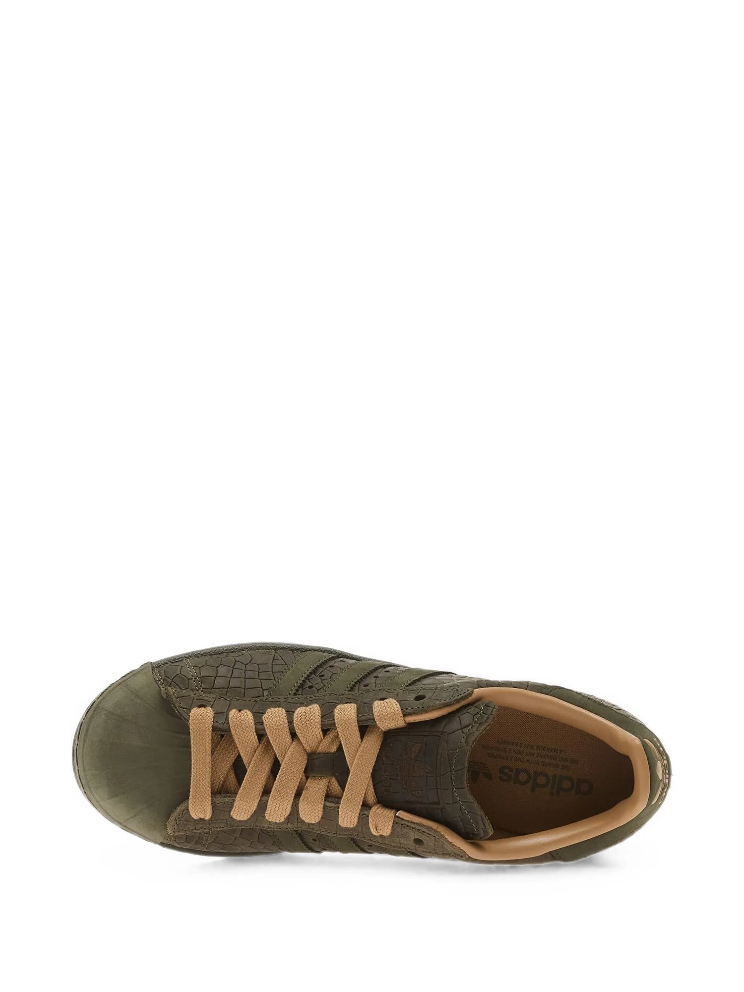 Кроссовки adidas Superstar II croc-effect sneakers, размер 10.5 US, green — фото 1