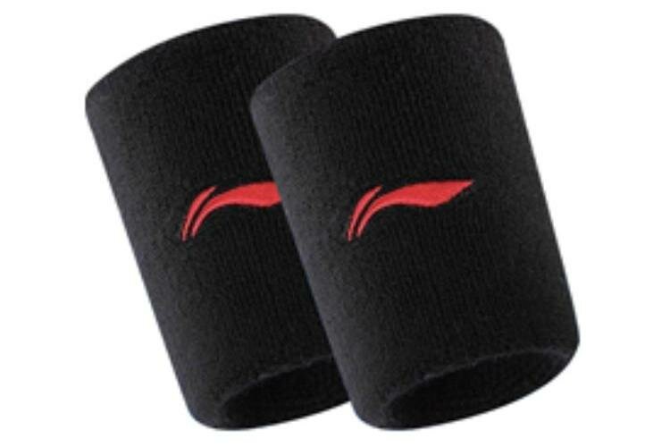 Напульсники унисекс Li Ning, дышащие термозащитные хлопковые, черные/белые, OneSize EU