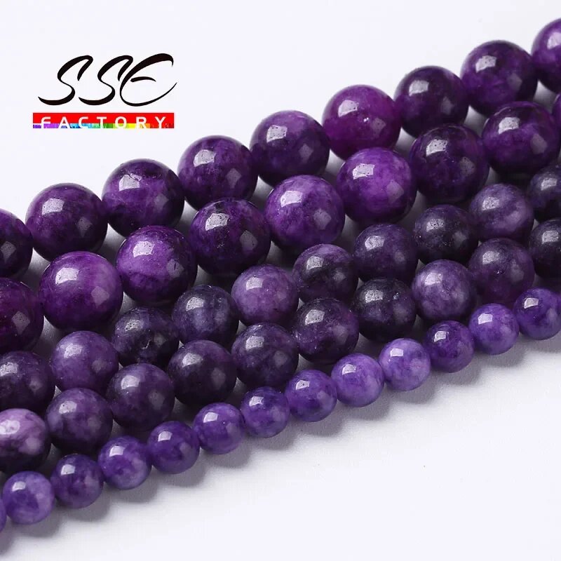 Черно-белые бусины из агата Sunshine and Beads Фиолетовый, 6mm 59 to 63pcs, Charoite Jades