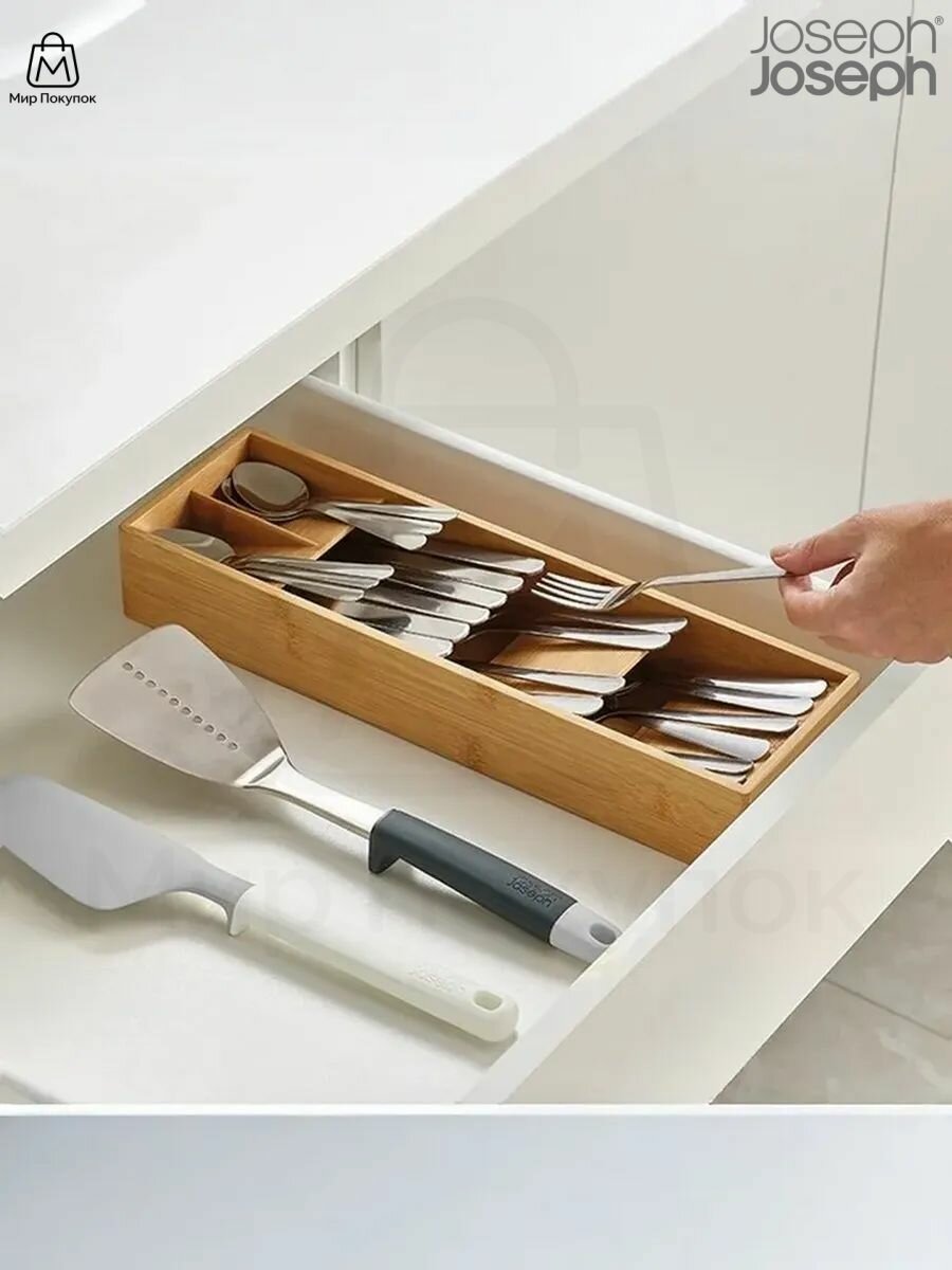 Органайзер для столовых приборов drawerstore bamboo