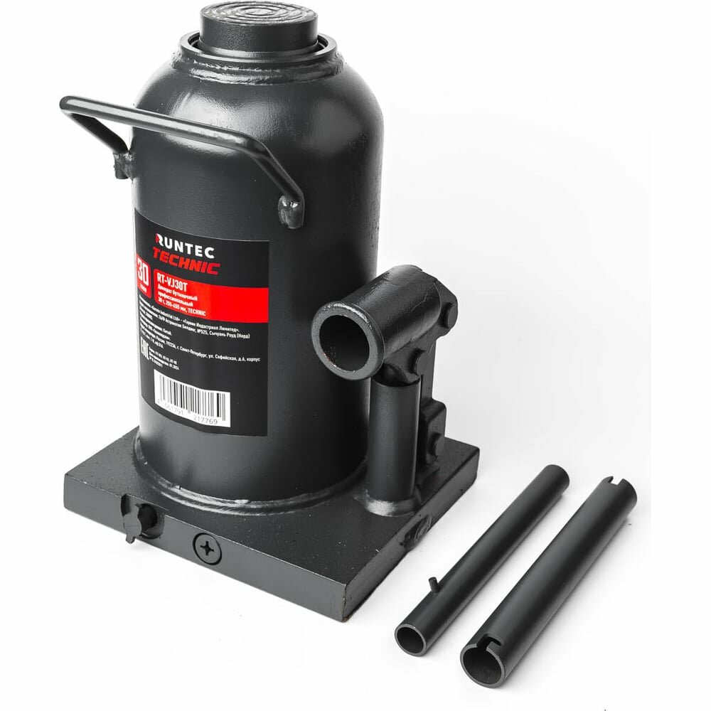 Домкрат бутылочный профессиональный RUNTEC 30 т, 255-455 мм TECHNIC RT-VJ30T