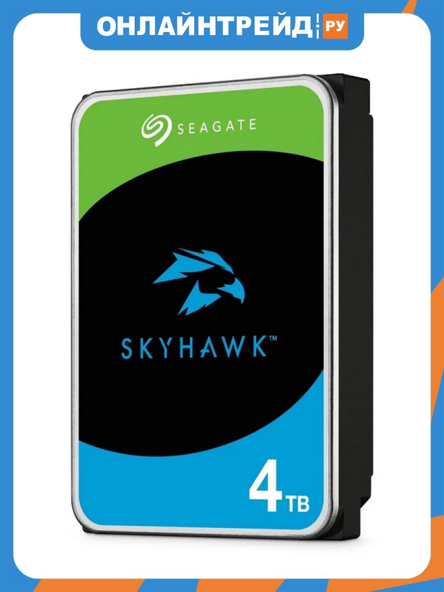 Жесткий диск Seagate 3.5" Surveillance Skyhawk 4TB, SATA-III, 5400rpm, 256Mb CMR (ST4000VX015)