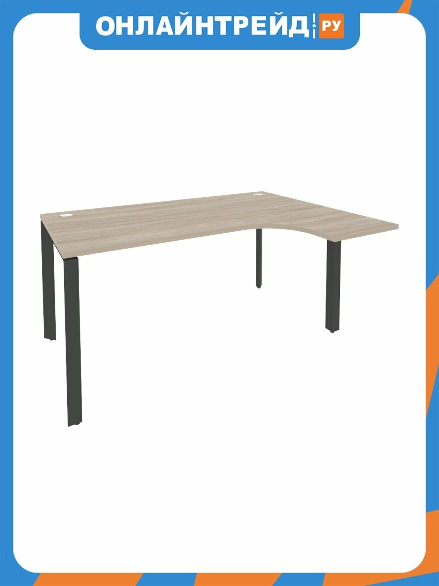 Стол эргономичный Riva CHAIR правый на П-образном м/к O. MP-SA-4 (R) Дуб аттик/Антрацит металл 1580*1180*750 Onix