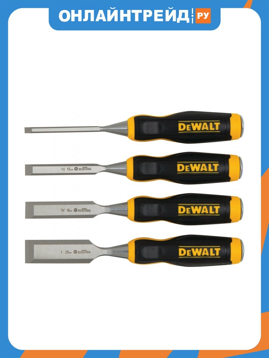 Набор стамесок Dewalt DWHT0-16063, 6/12/18/25 мм (4 шт)