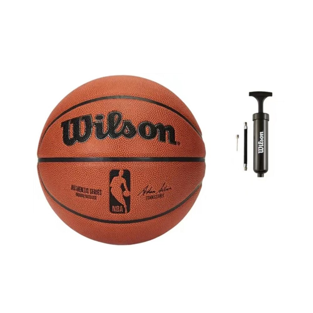 Баскетбольный мяч унисекс Wilson NBA Pu, коричневый, размер 7, S EU