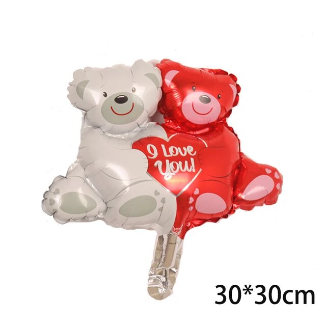 Набор из 10 мини-шаров в форме львов YUEYAO Красный, Love you bear, 1pc