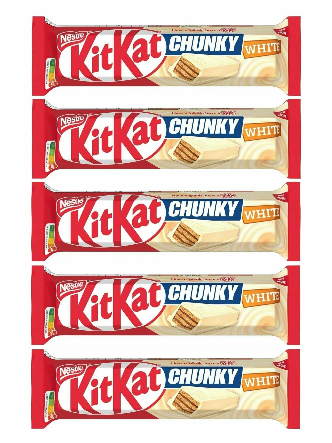 Kitkat Chunky White вафли в белом шоколаде, 5шт по 40г