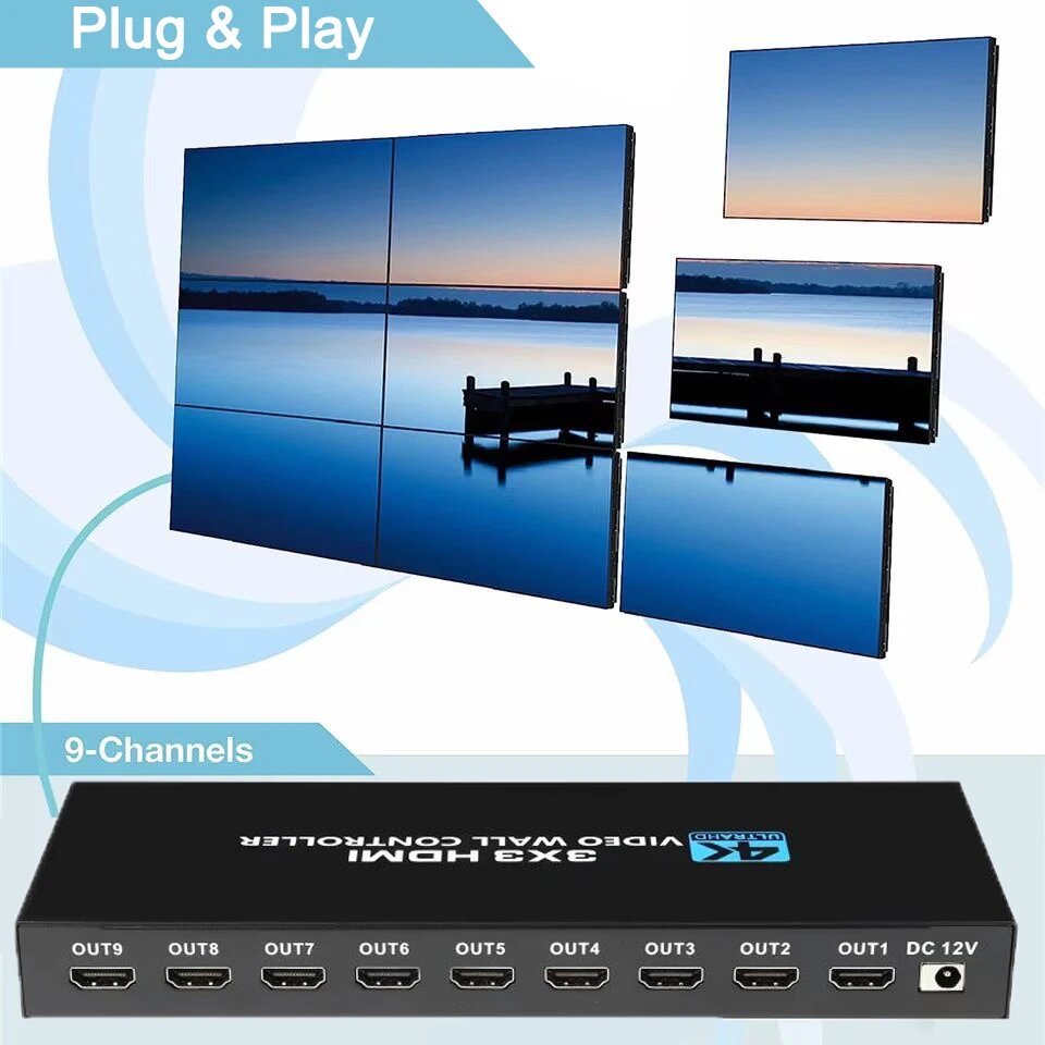 Контроллер видеостены RULLZ 4K 3x3 HDMI with US Plug