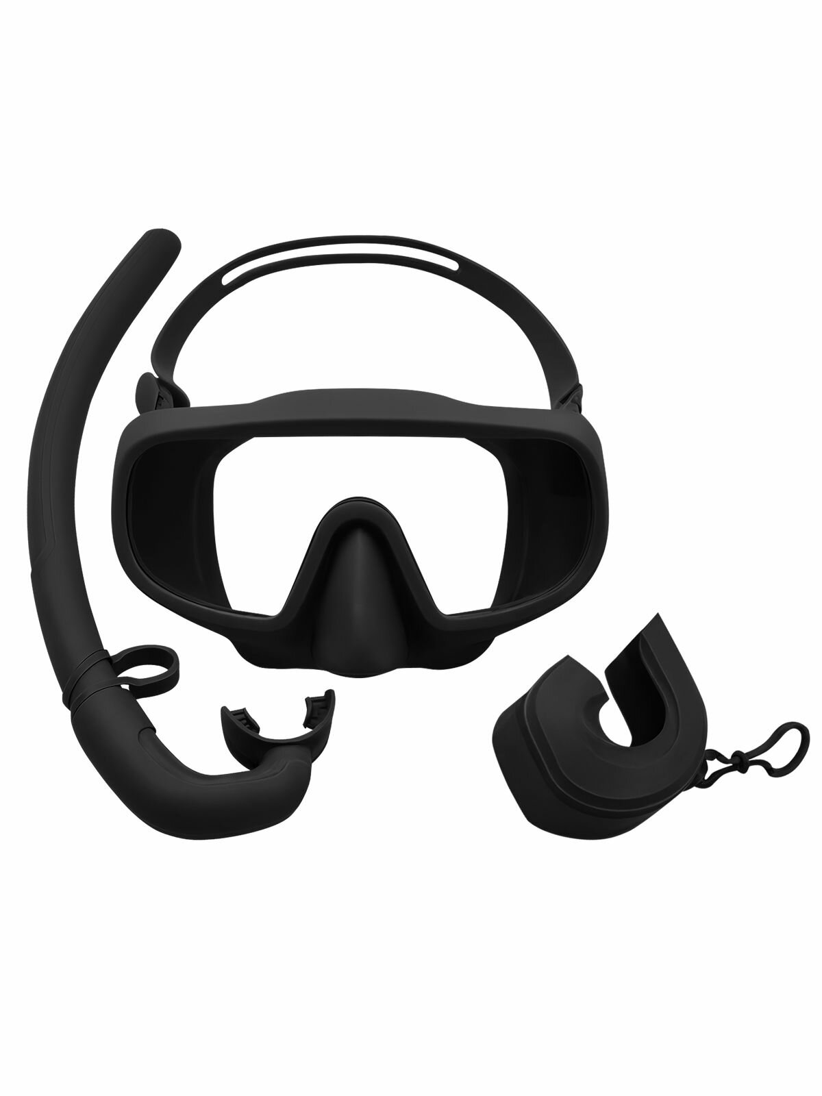 Очки для плавания Goodly PRO, маска для снорклинга с трубкой, черный