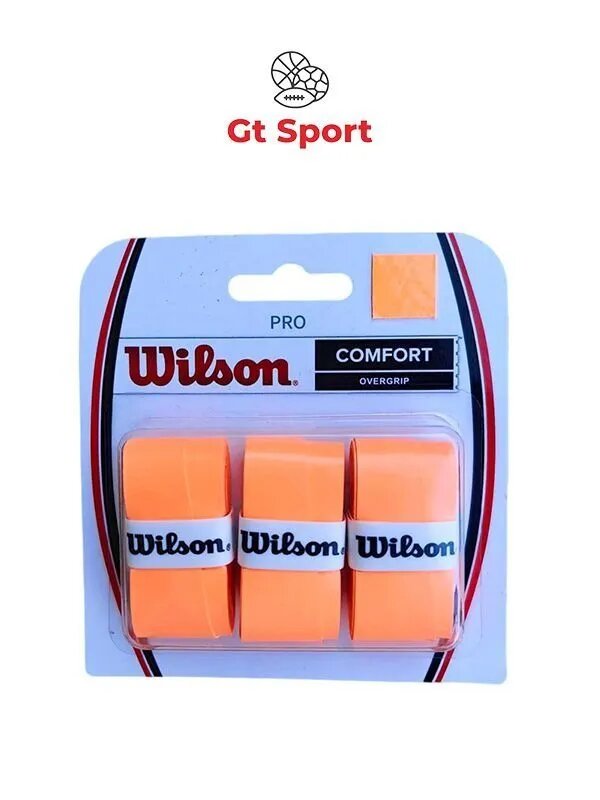 Wilson Аксессуары для тенниса Намотка Pro Overgrip, 3 штуки, Оранжевый