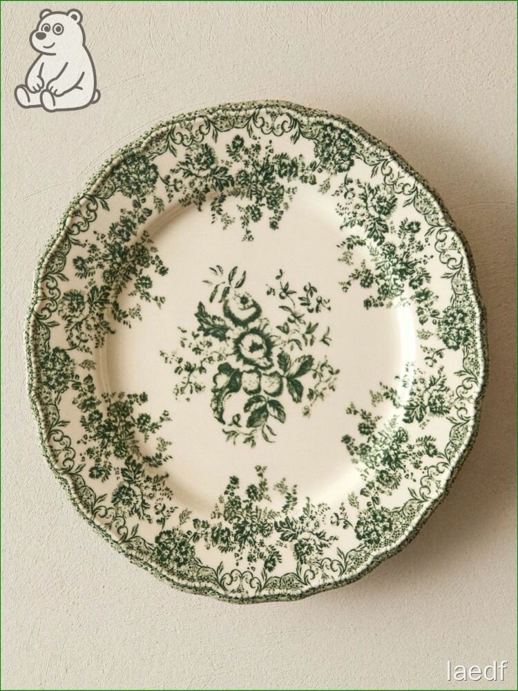 Набор тарелок "ZARA HOME Тарелка "FLORAL EARTHENWARE" 27 см 1 шт оливковый" 27 см 1 шт оливковый