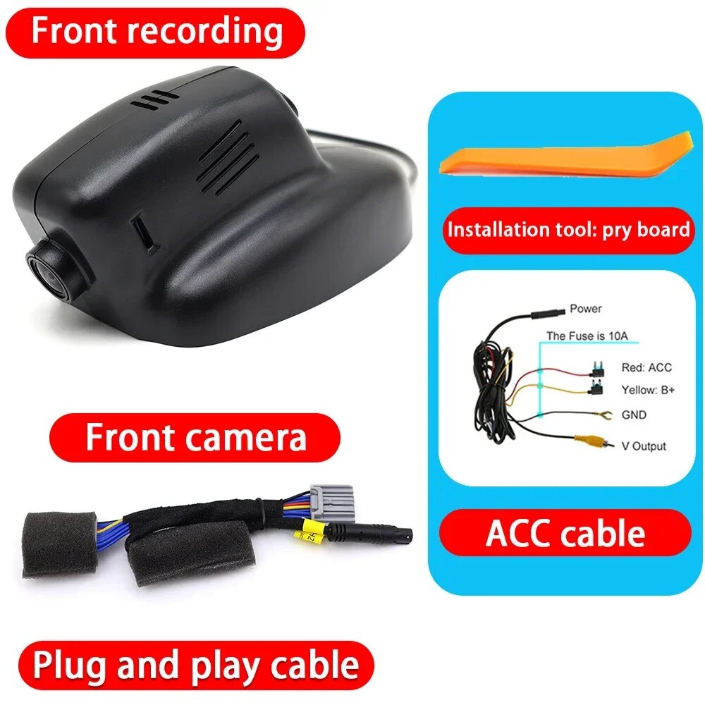 ZhuCamX DVR Dash Cam Front 4K, Plug and Play