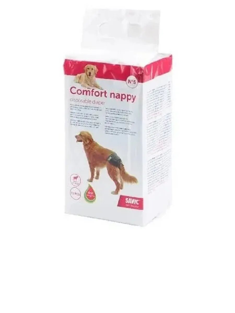SAVIC Comfort Nappy подгуз. д/собак №5 черные 46-56см12шт