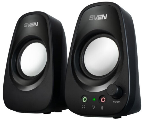Колонки SVEN 190, 2.0, чёрный, USB, мощность 2x3 Вт(RMS)
