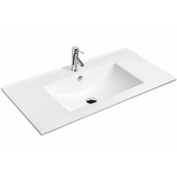 Раковина CeramaLux 81 9080Е Белая, санфаянс, полувстраиваемая