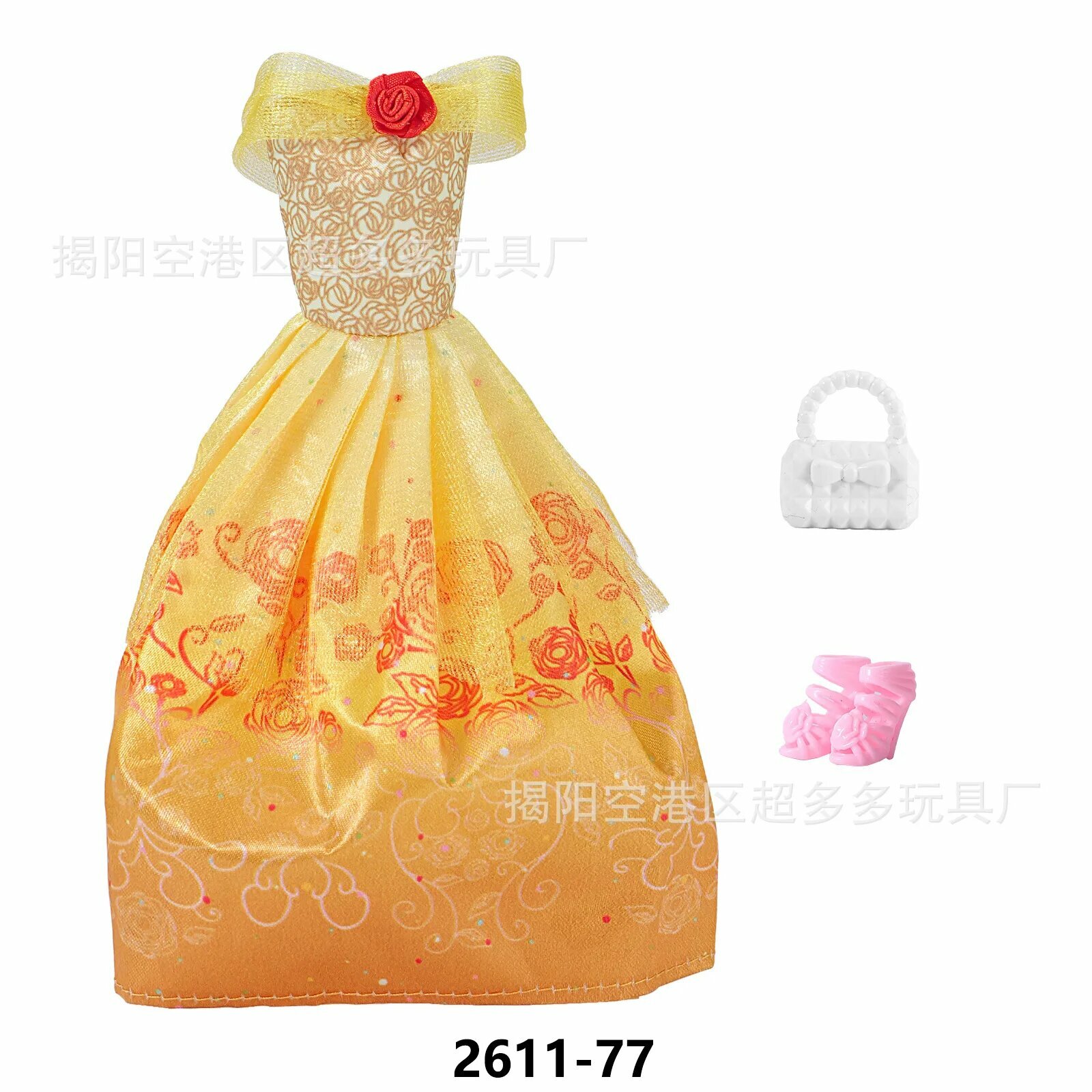Платье для куклы Barbie, желтое, NO.3