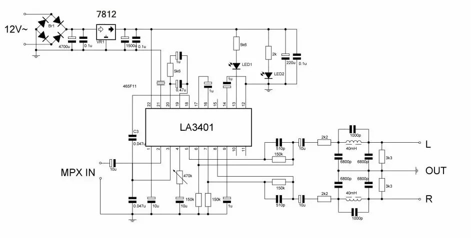 FM-стереодекодер LA3401 — фото 1