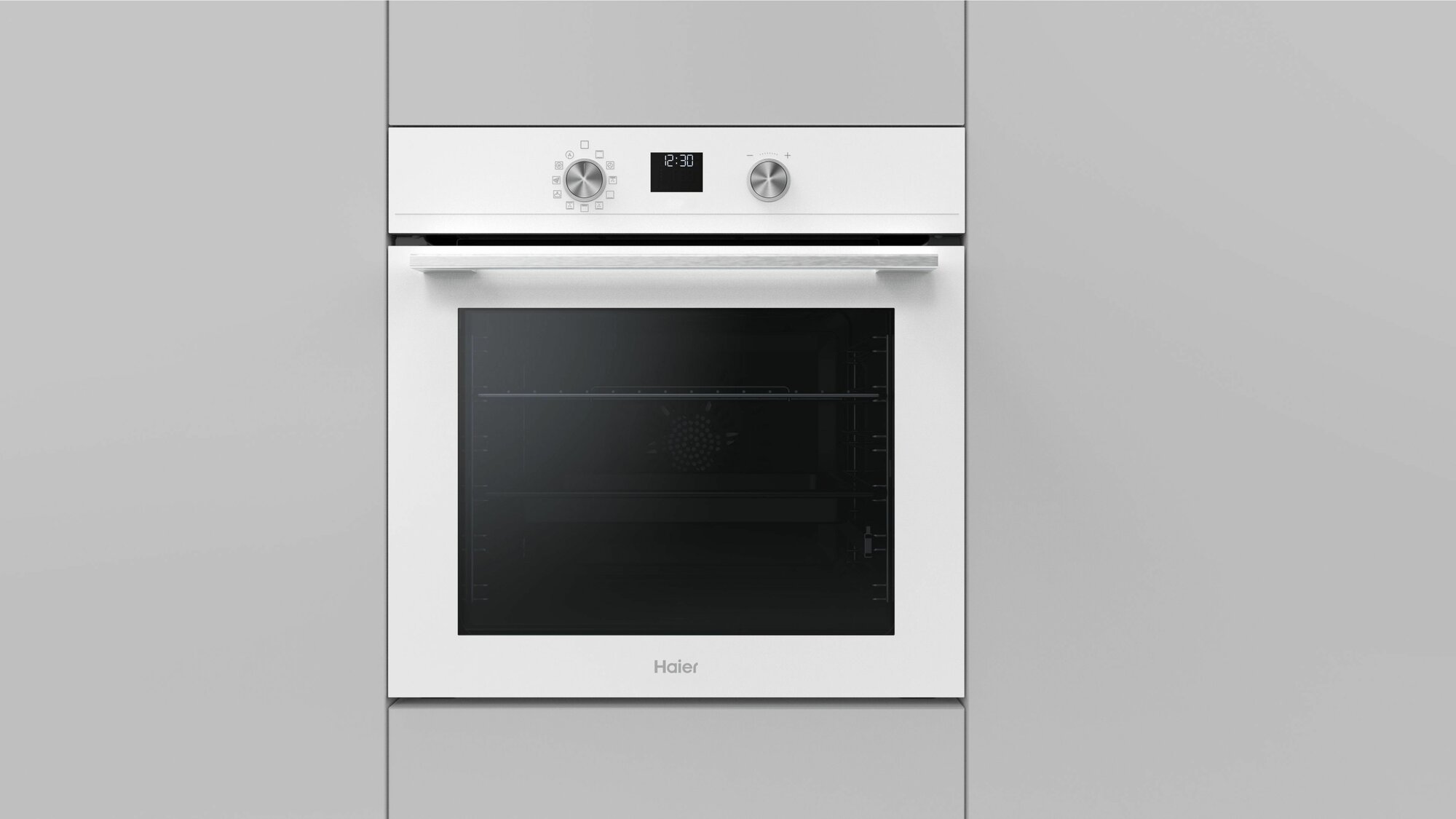 Электрический духовой шкаф Haier HOQ-K4AAN3WB, встраиваемый, 60 см, 72 л, приготовление под вакуумом, гриль, конвекция, белый