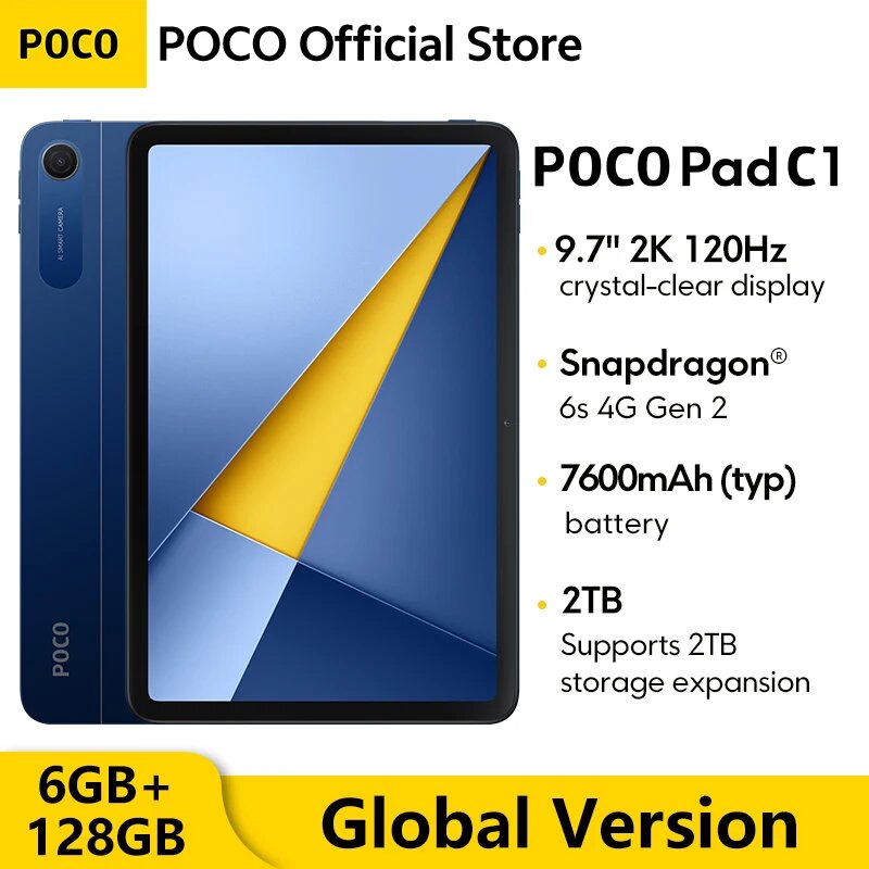 Планшет Poco Pad C1, 9.7", 6/128ГБ, Wi-Fi+4G, Android