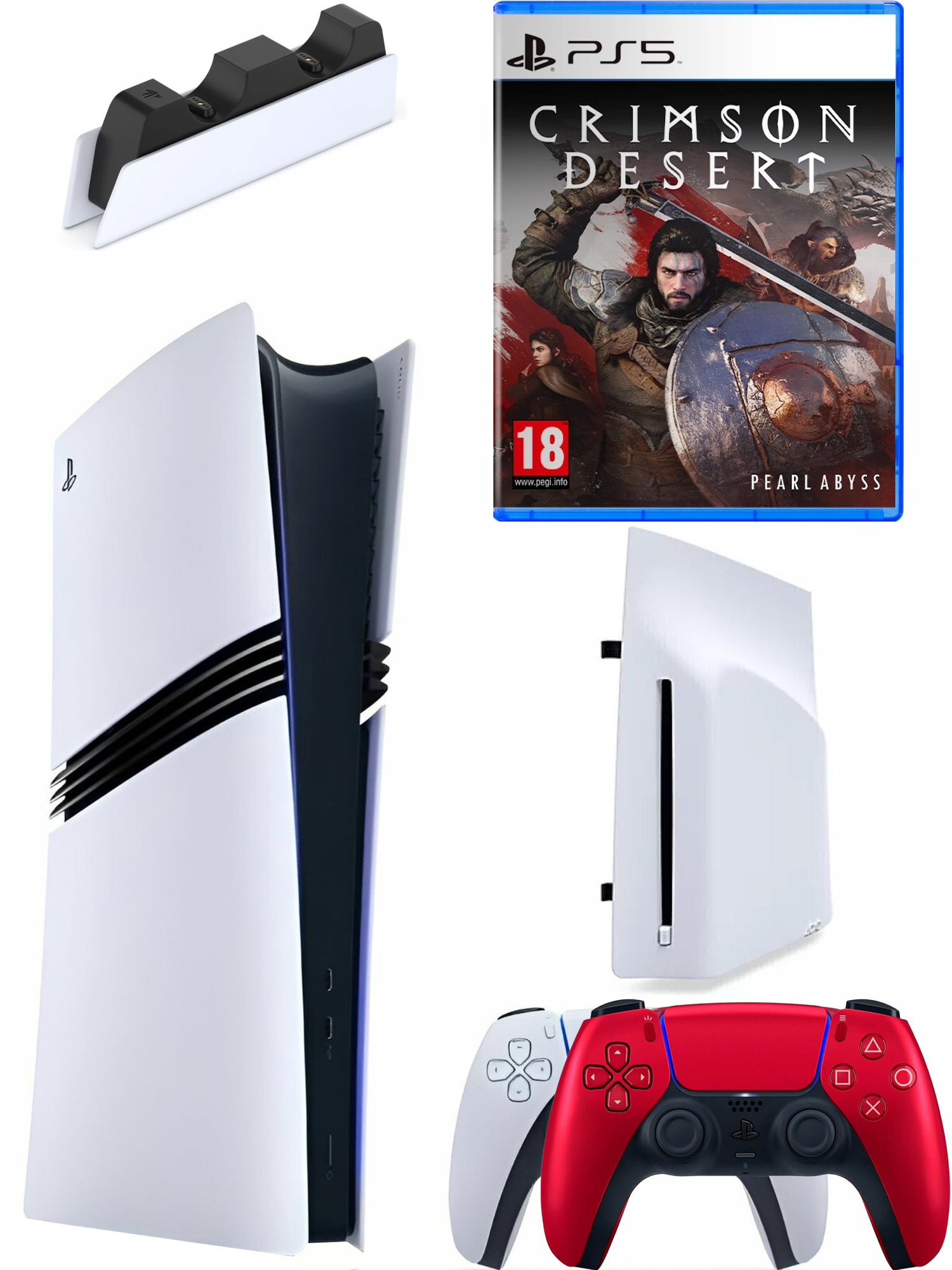 Игровая приставка Sony PS 5 Pro Digital Edition+Зарядная станция+ Дисковод +2-ой геймпад+Crimson Desert ,2Tb SSD