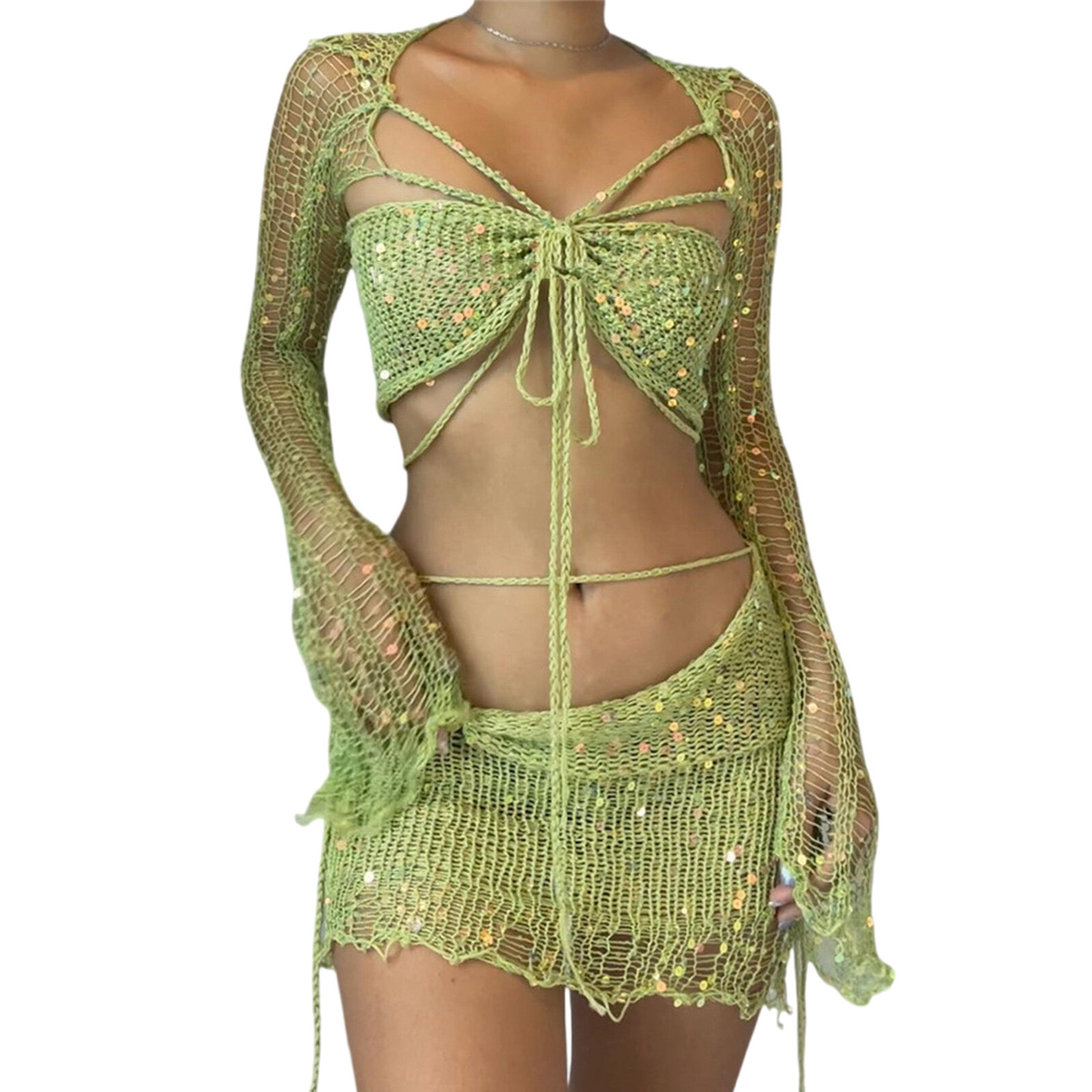 Стильные женские сверкающие блестки Loungewear пляж трубки