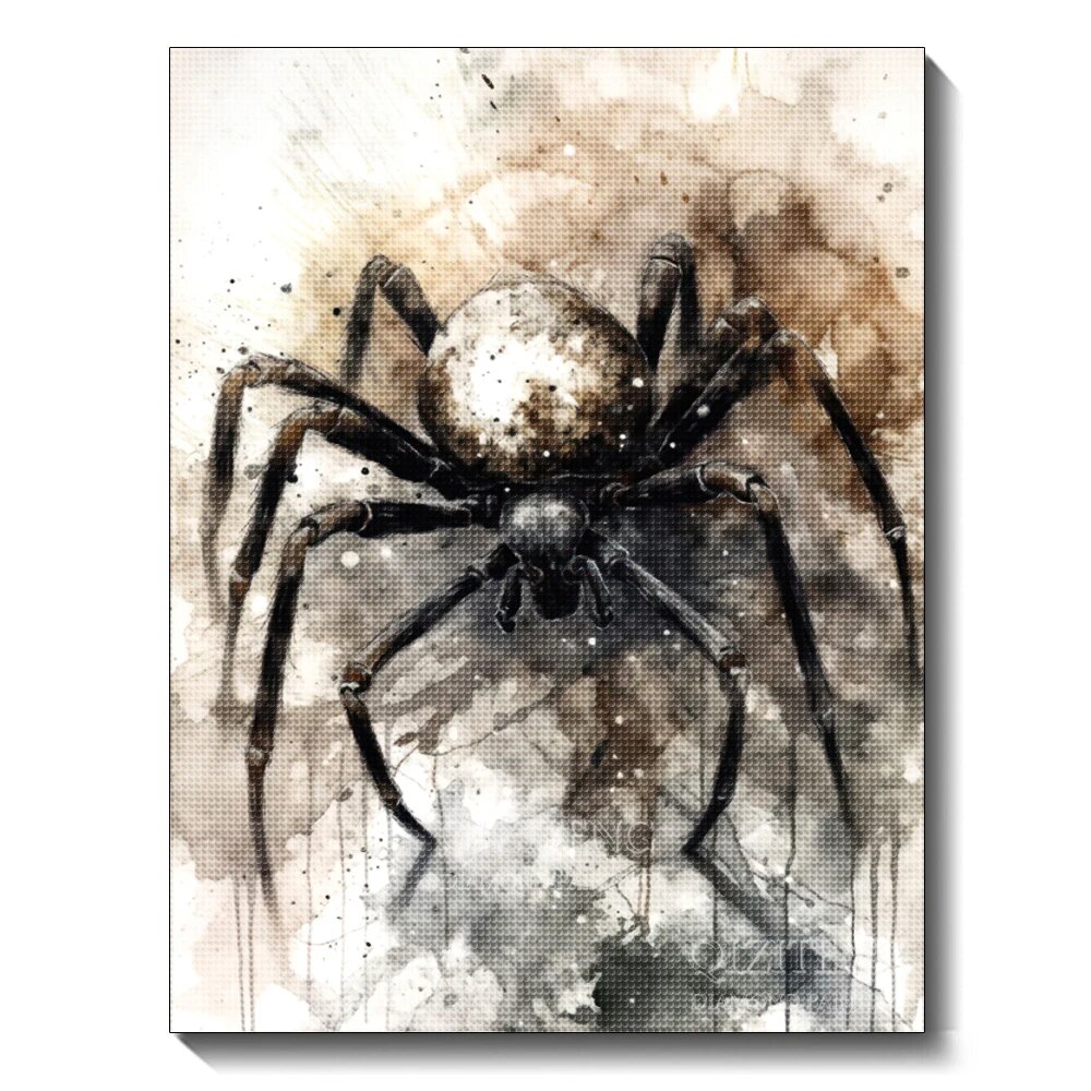 Алмазная живопись QIZITENG "Собака", черно-белая, 5D 30x40cm Square, FDX3734