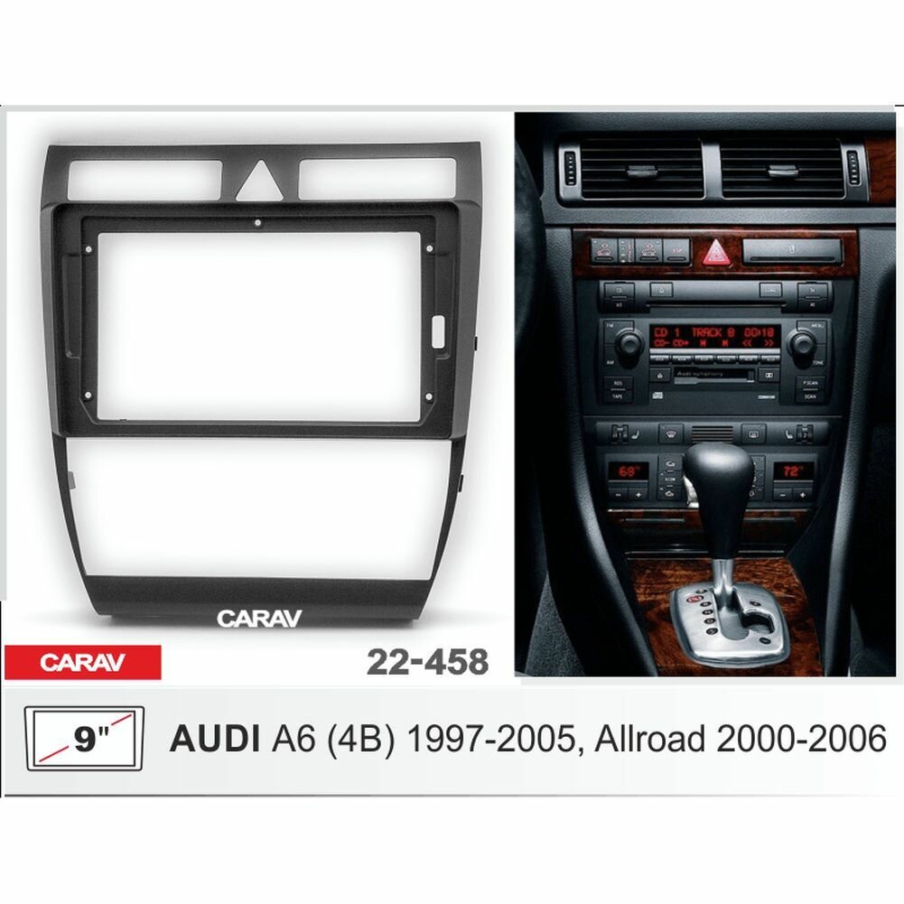 Переходная рамка 9" Android для AUDI A6 4B 1997-2005, Allroad 2000-2006 CARAV 22-458