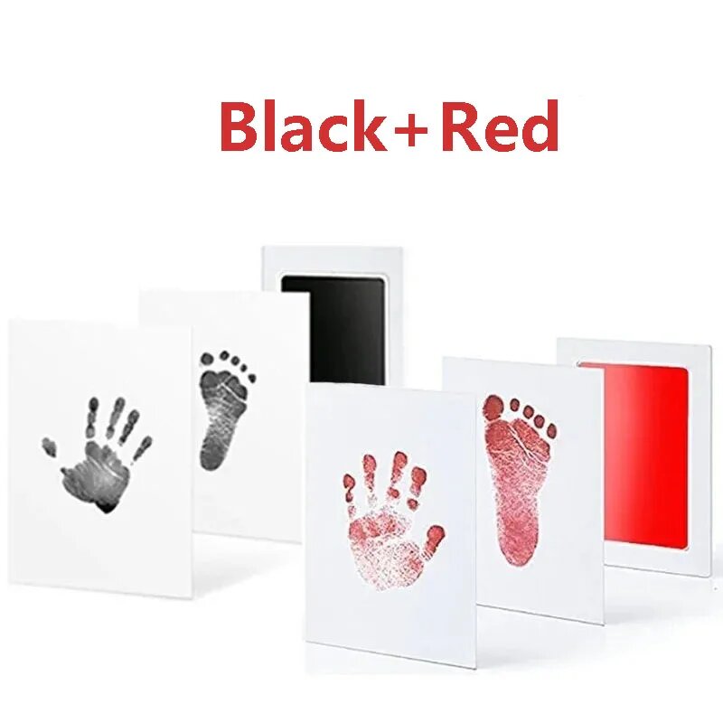 Набор для отпечатков ручек и ножек новорожденного, Красный, C14-1 Black1 Red