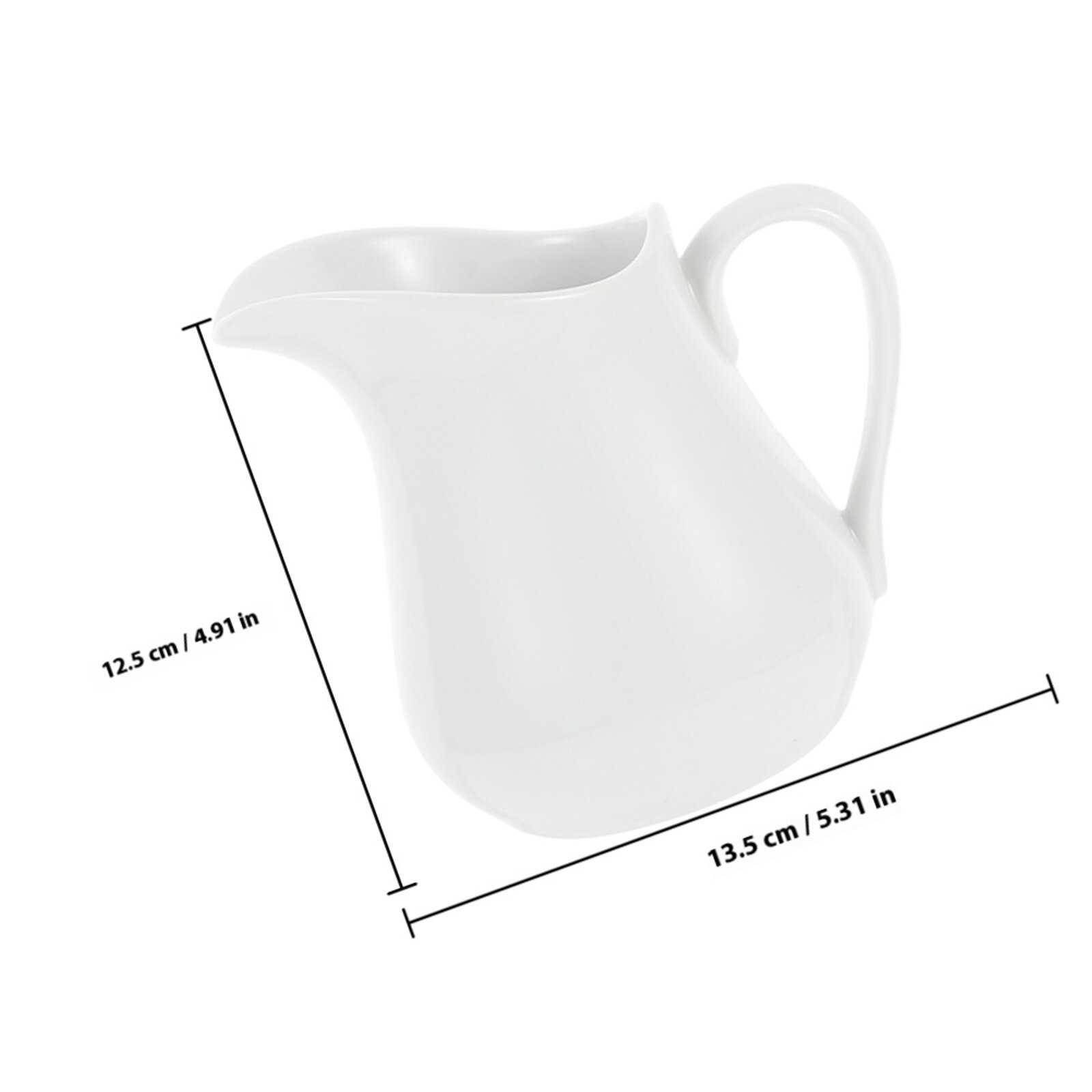 Фарфоровый сосуд для молочных продуктов с плавными линиями 13.5x10x12.5cm