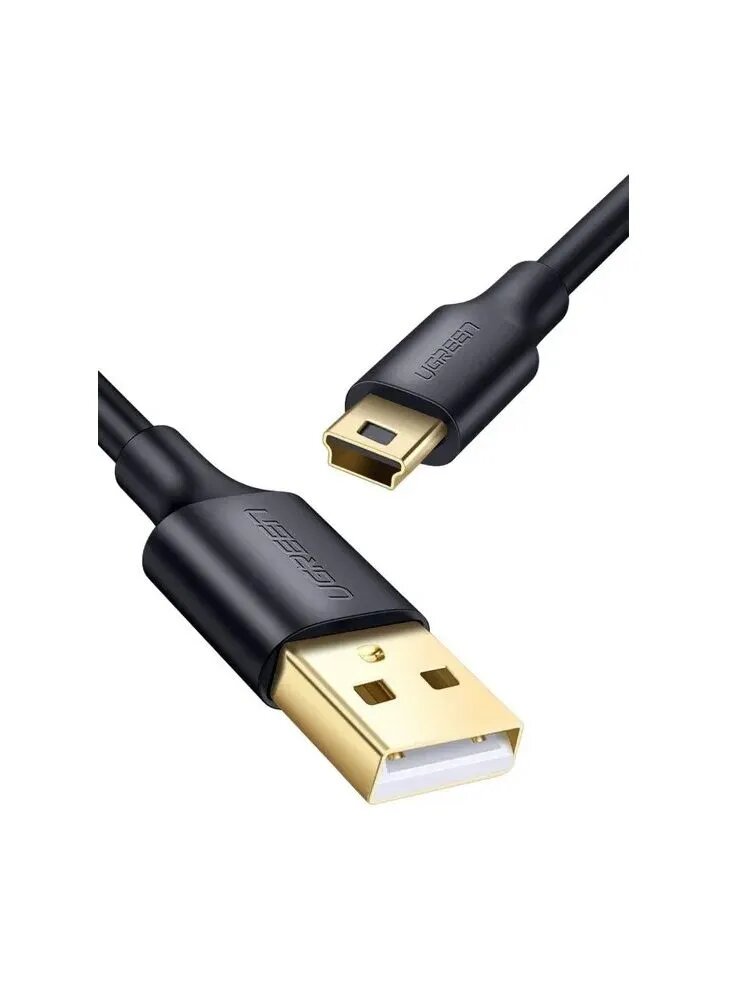 Кабель UGREEN US132 (10385) USB 2.0 A Male to Mini 5 Pin Male Cable. Длина: 1,5м. Цвет: черный