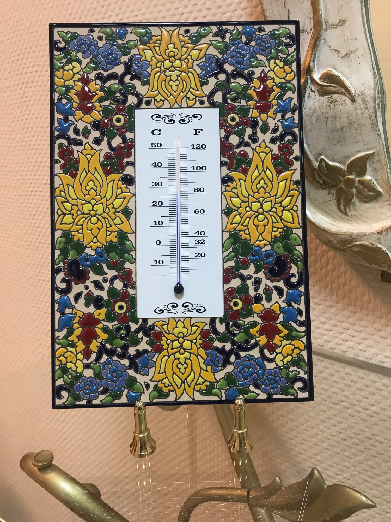 Термометр комнатный, настенный, большой, безртутный Artecer 20х30 см ручная работа испанских мастеров