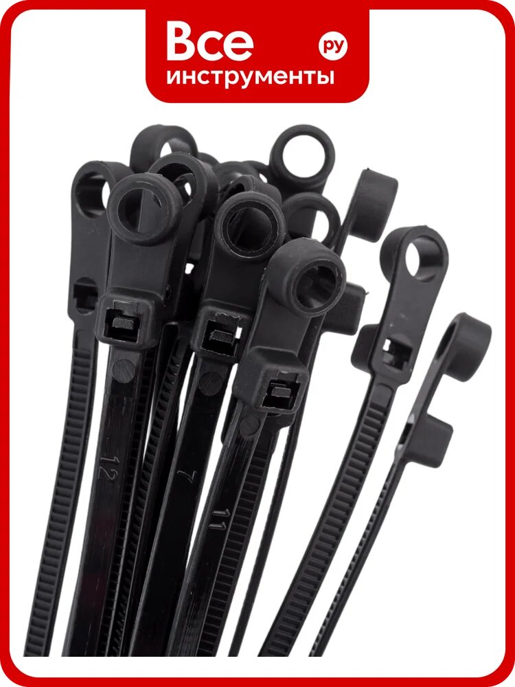 Нейлоновые стяжки FORTISFLEX КСО 4х150 черный 100 шт. 80533 ультрафіолетостойкие, наружное применение