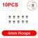 10PCS 4mm Hoops, Бежевый
