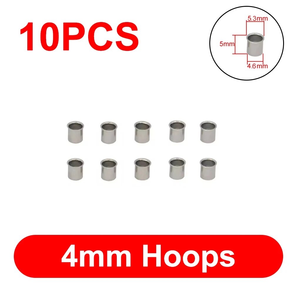 10PCS 4mm Hoops, Бежевый