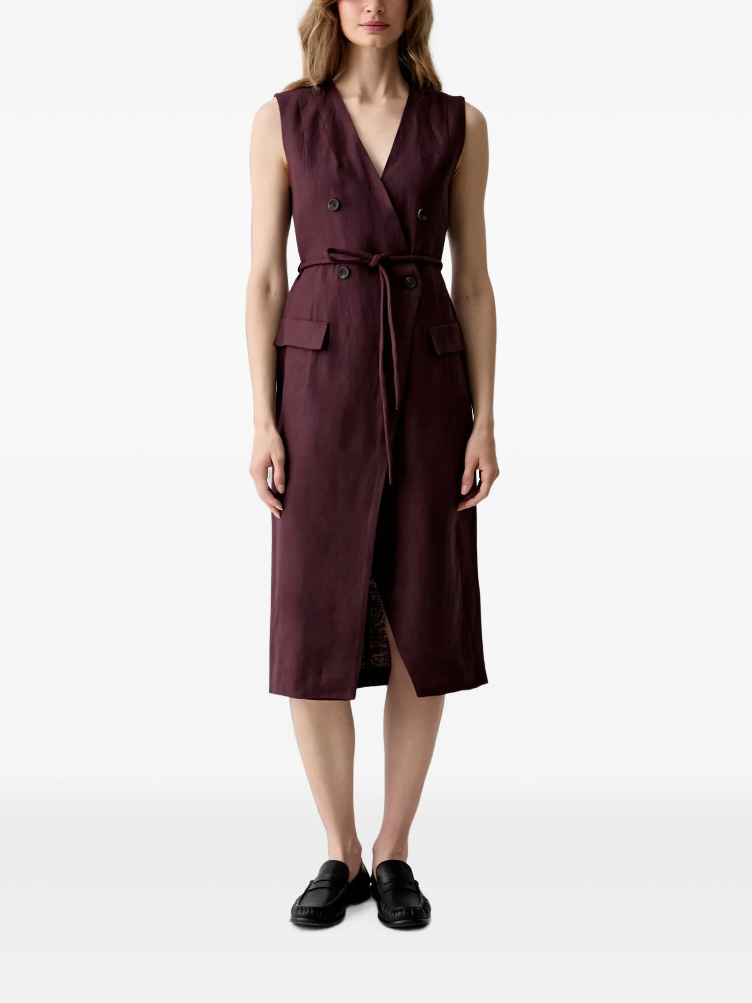 Платье Double-breasted sleeveless midi dress