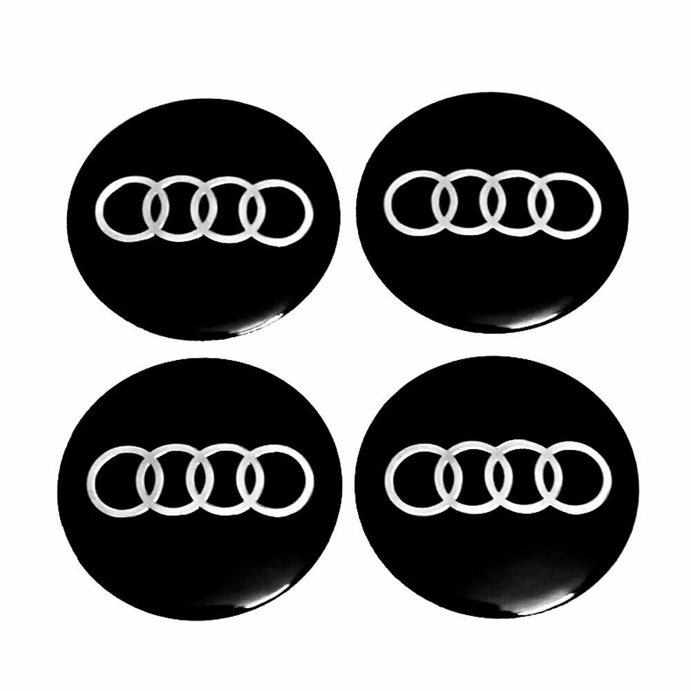 Наклейки на колесные диски Ауди / Наклейки на колесо / Наклейка на колпак / Audi D-65 mm