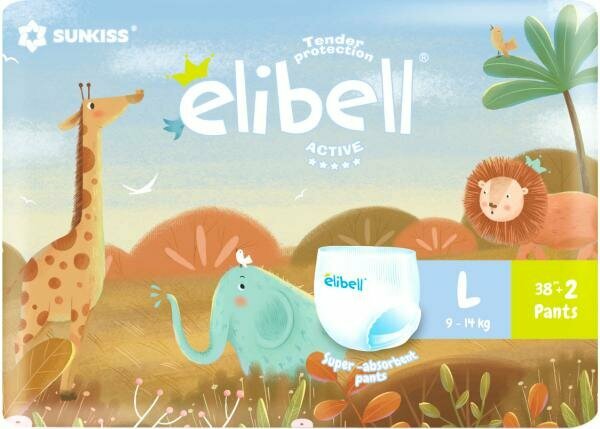Подгузники-трусики Elibell Active р. L 9-14кг 40шт