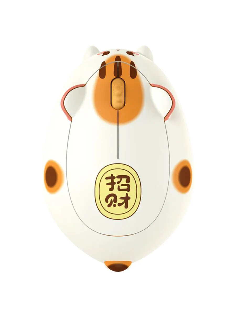 Akko Fortune Cat Mouse, белый/желтый, мышь игровая беспроводная