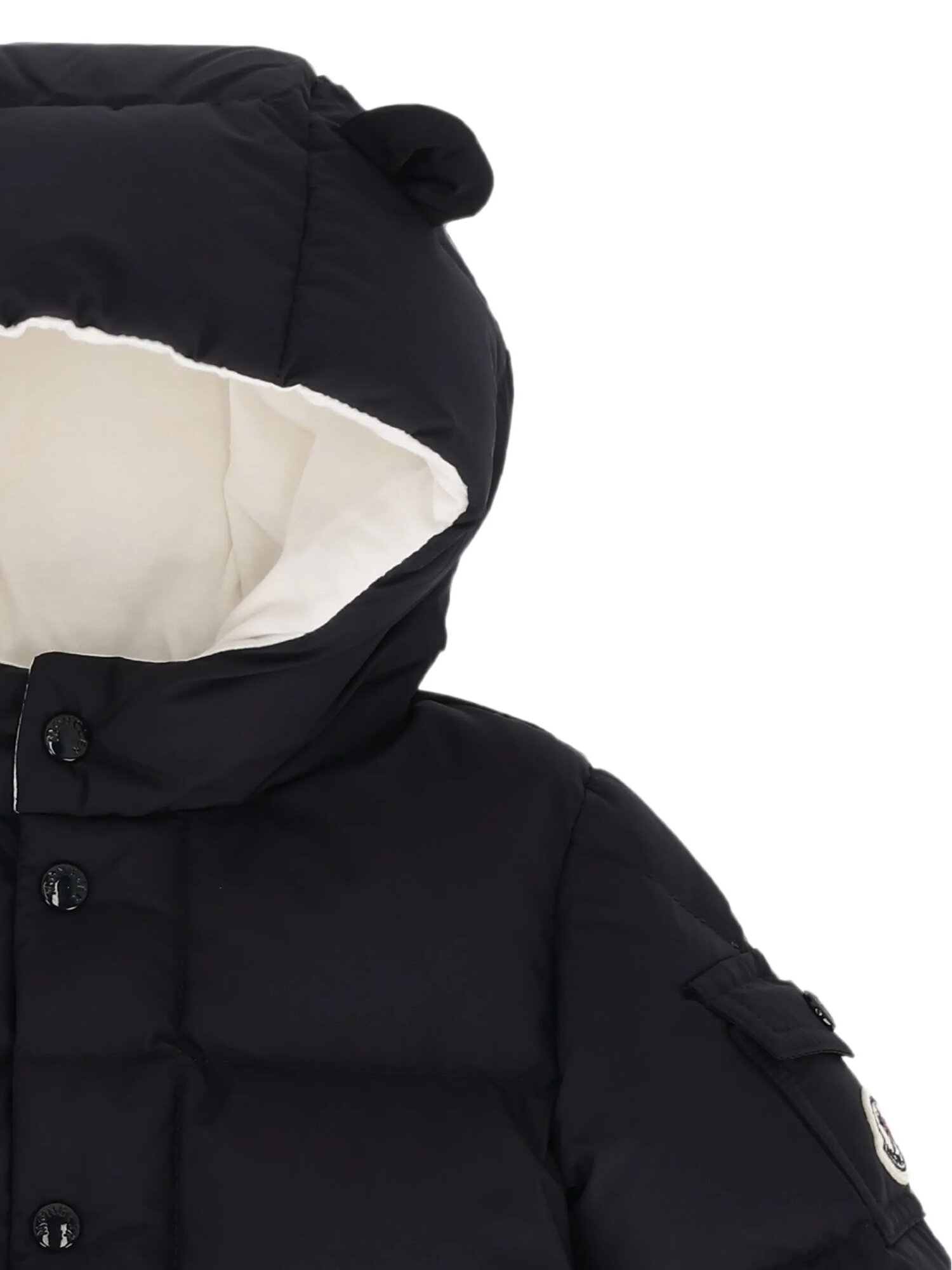 Куртка Moncler Jareth hooded puffer jacket, размер 3 года, черный/серый металик — фото 1