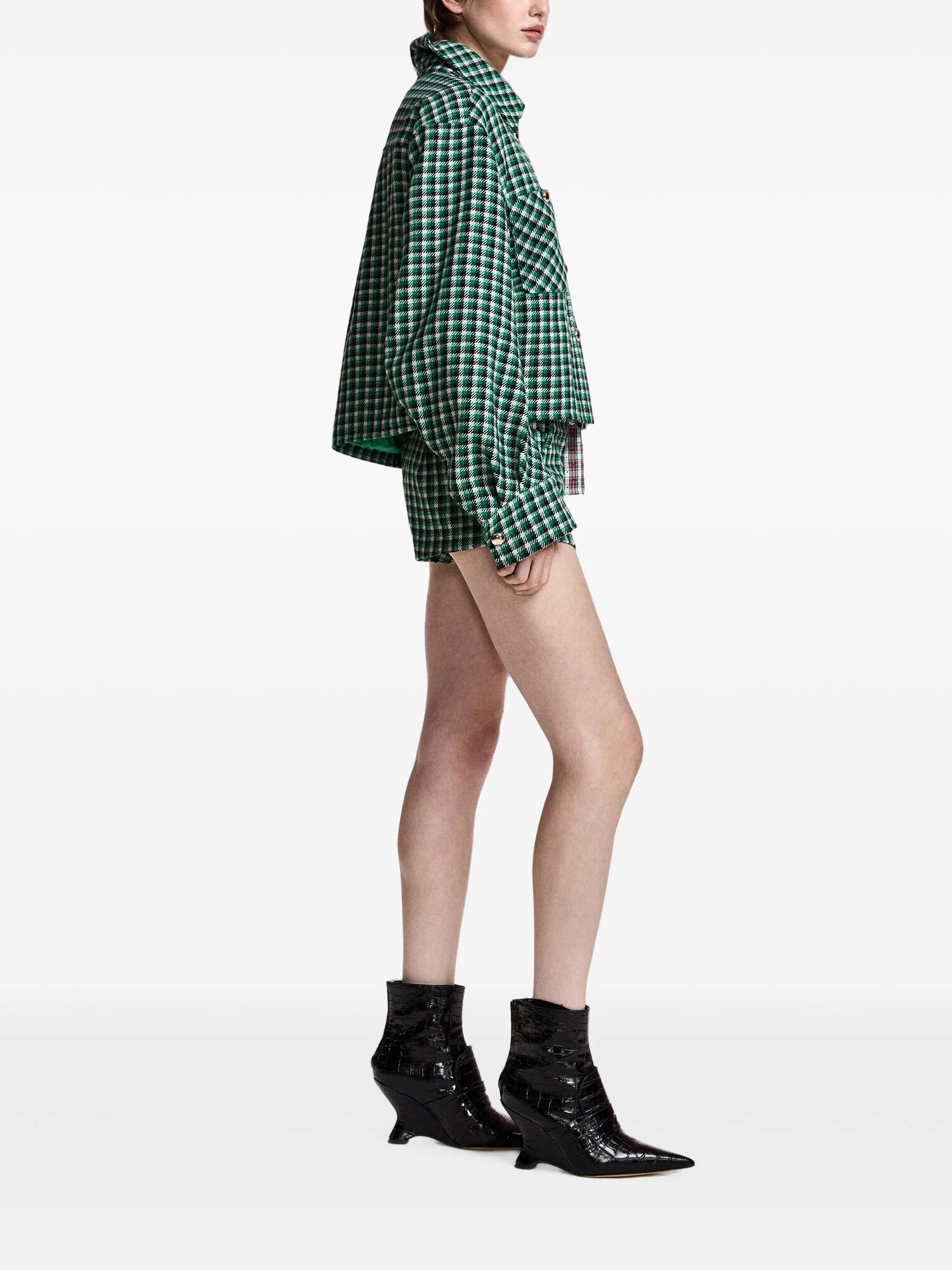 Шорты ESSENTIEL ANTWERP Krook checked-pattern mini shorts, размер 42 — фото 1