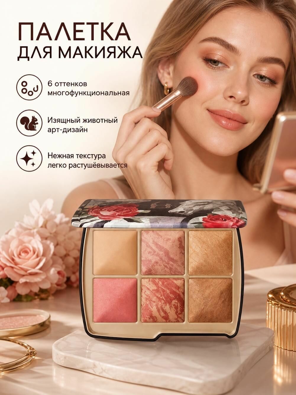 Праздничная палетка для глаз лось/fox/лебедь/лошадь