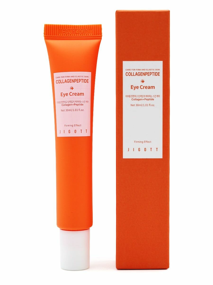 Jigott Крем для кожи вокруг глаз с роллером, с коллагеном и пептидами Collagen Peptide Eye Cream, 30 мл