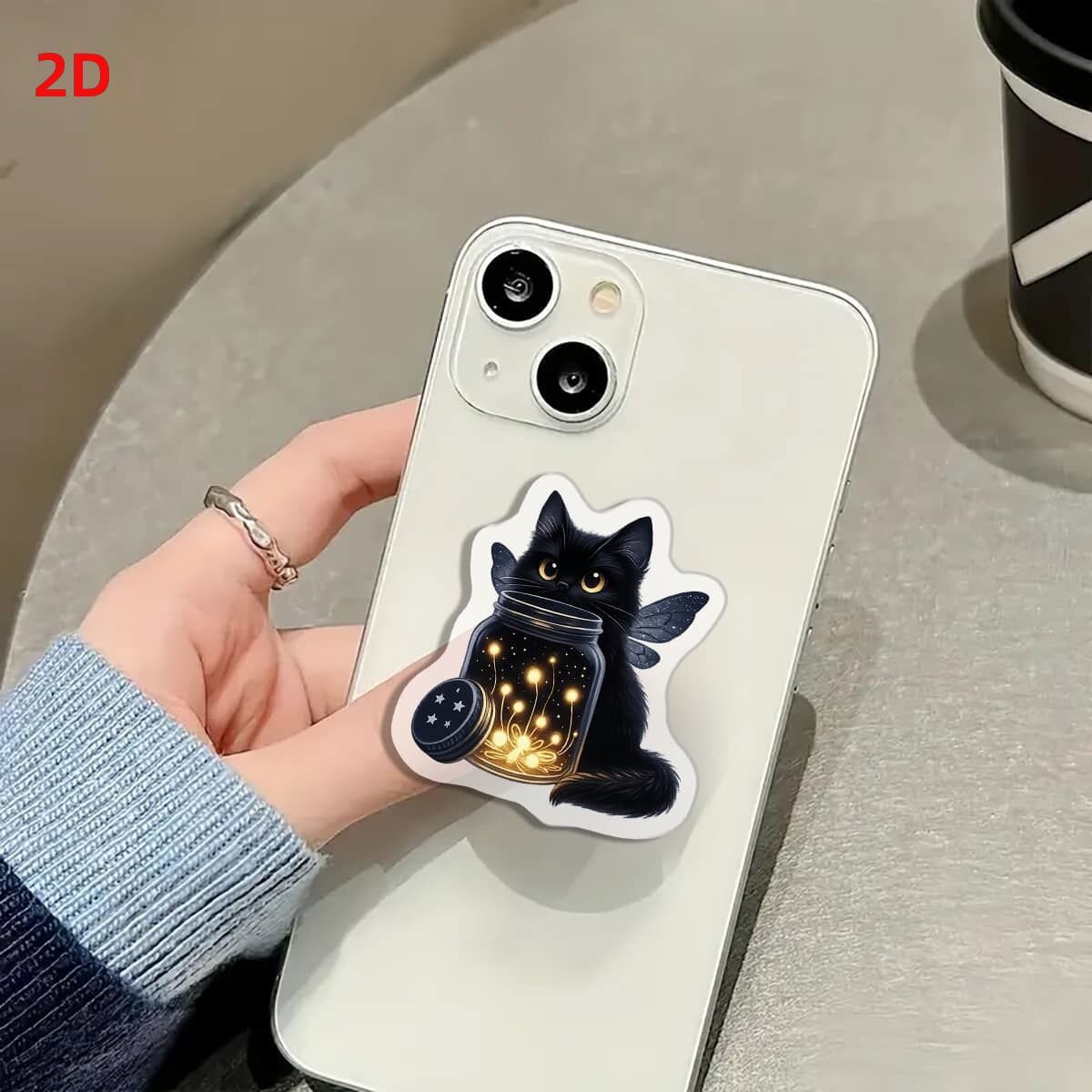 Подставка для смартфона и планшета, многофункциональный держатель с милым дизайном кота в стиле Хэллоуина, портативный зажим, 1 шт.
