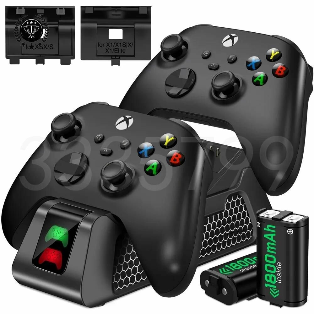 GM Зарядная станция Xbox Series S/X - Xbox One Dobe Charging Dock+2 шт АКБ 1800 mAh док-станция для Xbox Series X|S для Xbox One