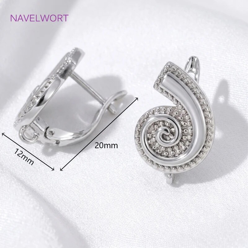 NAVELWORT Позолоченные швензы из латуни 18К 2 pairs, Серый, Rhodium Plated