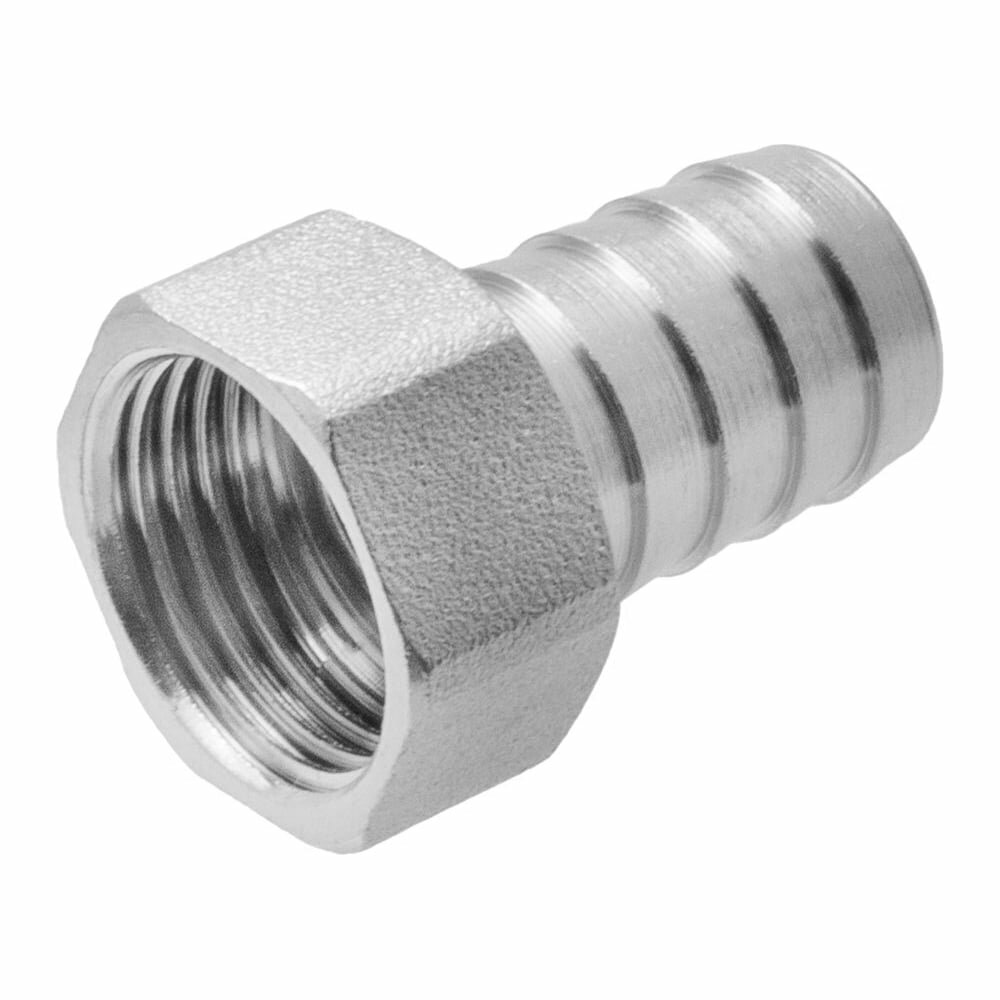 Штуцер для шланга MasterProf 1/2" в х 16 мм, латунный никелированный MP-У ИС.070641 — фото 1
