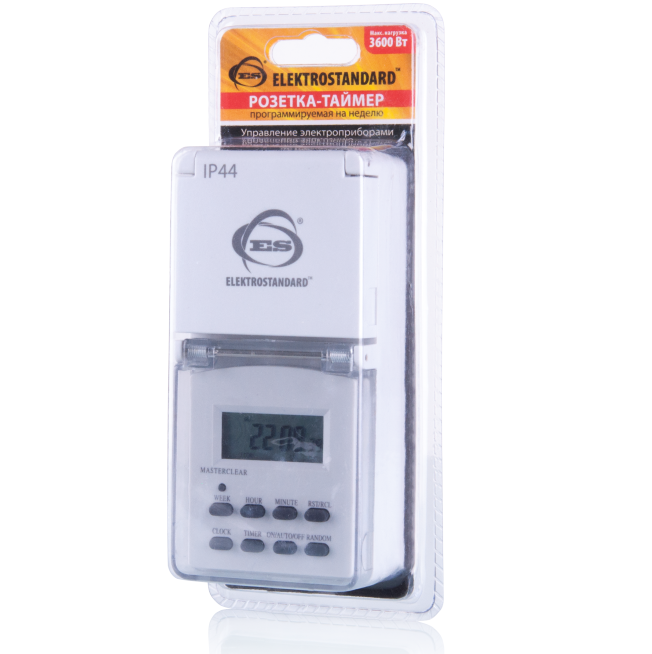 Розетка-таймер TMH-E-6 16Ах1 IP44, белая Elektrostandard a026139