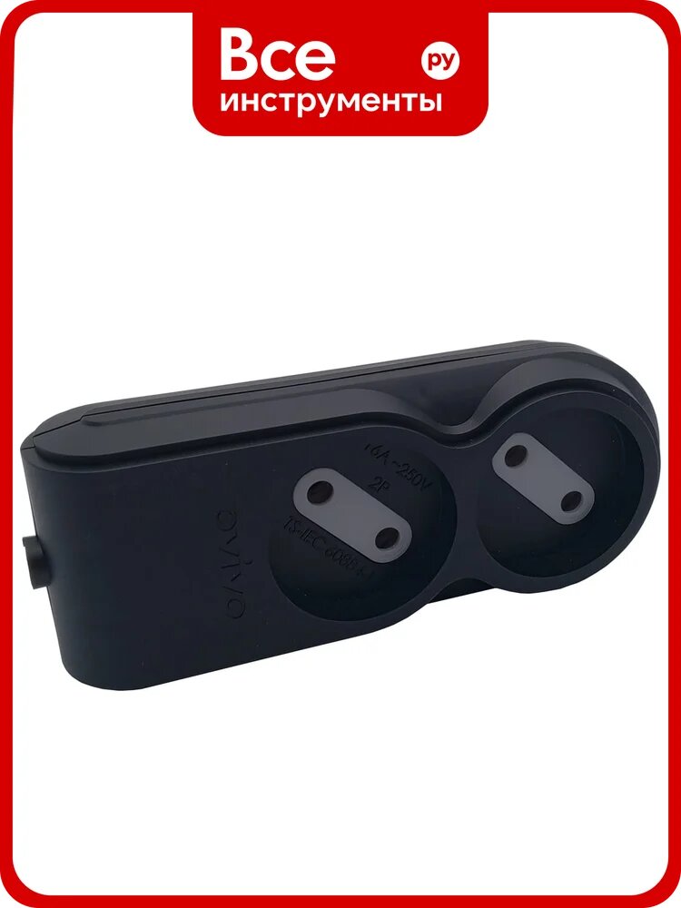 Колодка 2-местная Ovivo б/з черная 700-080000-102