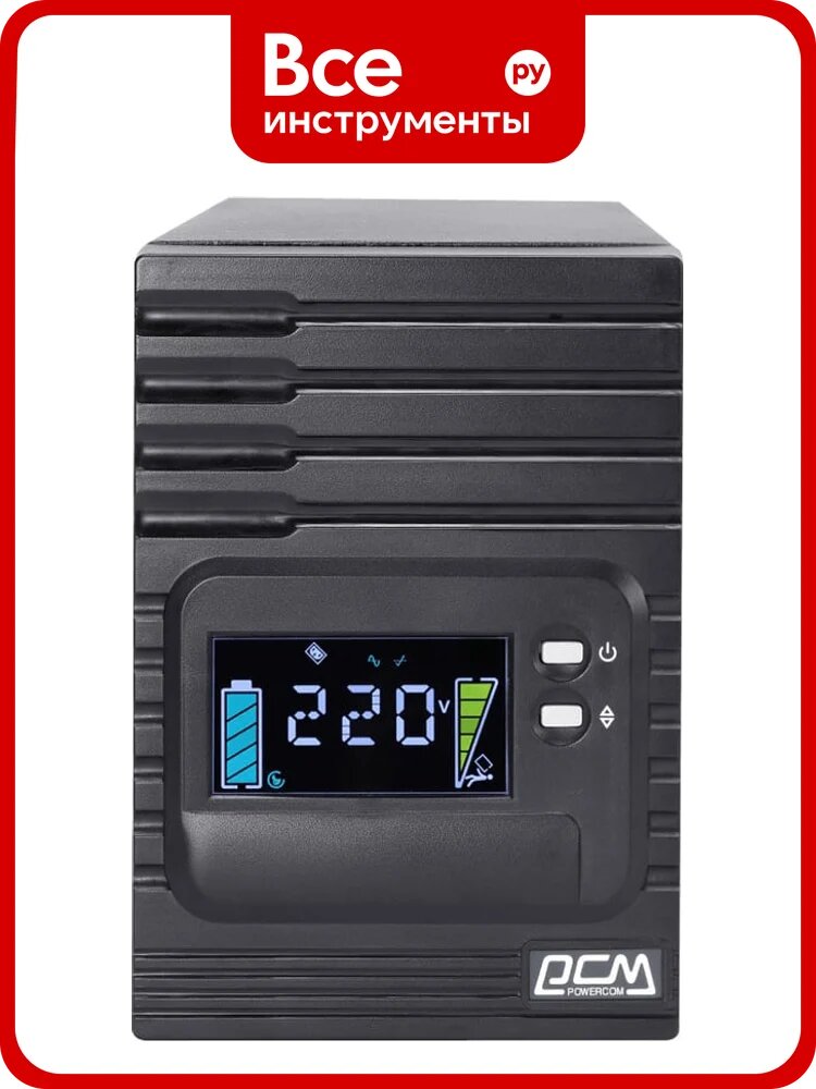 Источник бесперебойного питания Powercom SMART KING PRO+, Интерактивная, 3000 ВА/2400 Вт SPT-3000-II-LCD