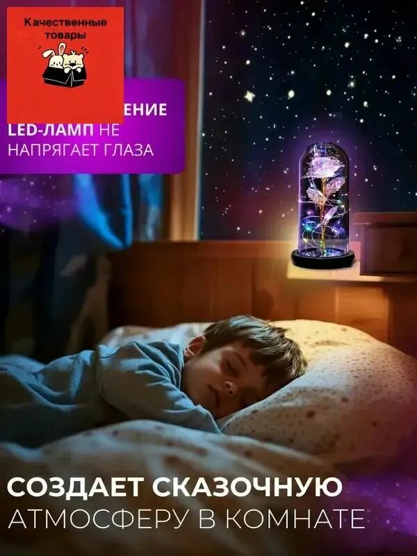 Ночник Роза в колбе — фото 1